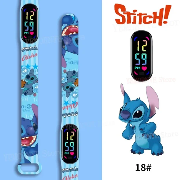 Disney Stitch Digital Kids' Watches Anime Figures LED Touch Luminous ...