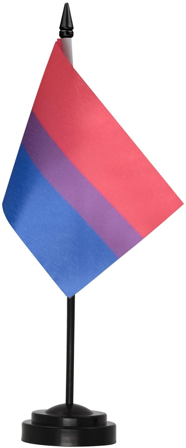 Anley Bisexual Bi Pride Deluxe Desk Flag Set - 6 in x 4 in Miniature ...