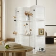 Fionafurn 4-Panel Room Divider 67" Tall Platane Wood Louver Folding ...