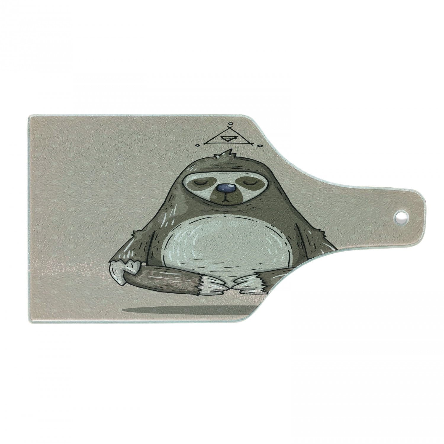 Sloth Cutting Board, Cartoon Sloth Meditates Lotus Position Relax ...