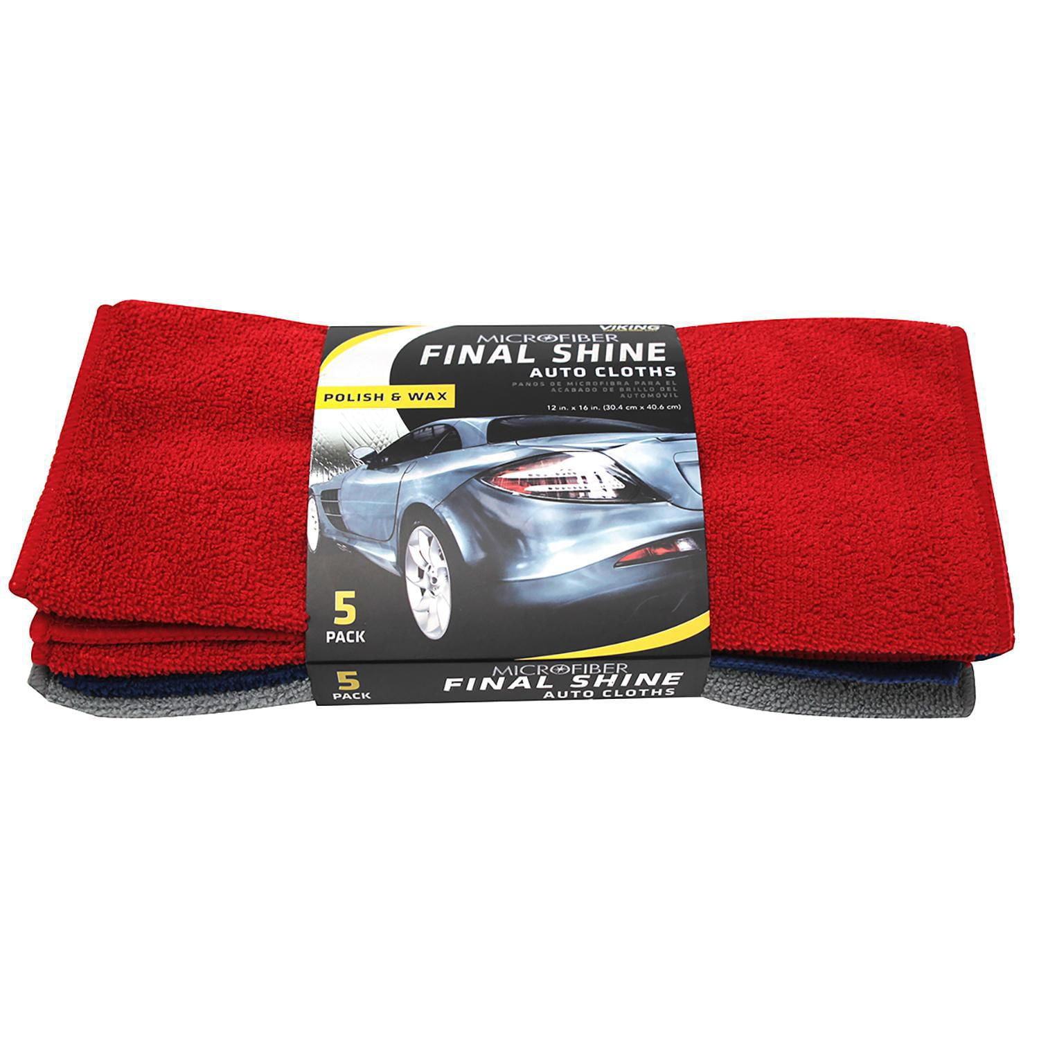 Viking Car Care 5 Pack Microfiber Auto Cloths - Used For Polishing And ...