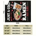 1pc Preppy Style Cartoon Ramen & Boba Print Flannel Blanket - Super ...