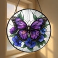 Hydrangea Faux Stained Glass Round Wreath Sign – Primitive Vintage Farm ...