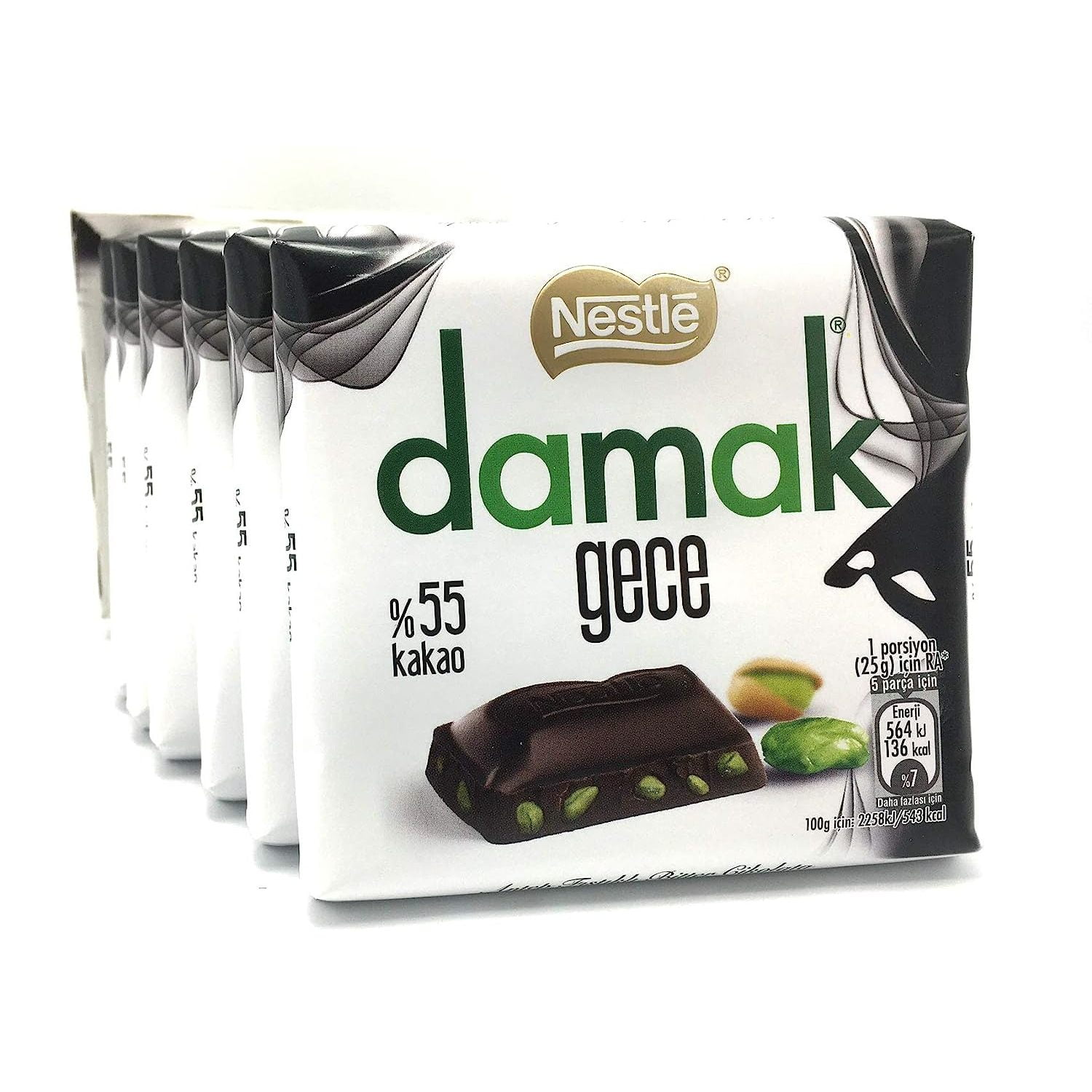 Damak Gece Dark Chocolate And Pistachio 6 65g Total 390g
