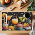 Cartoon Cupcakes Placemats Set of 6 Funny Cute Food Starry Sky Black ...