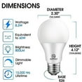E Energetic Lighting LED A19 Light Bulb 8.5W 60W Equivalent Dimmable ...