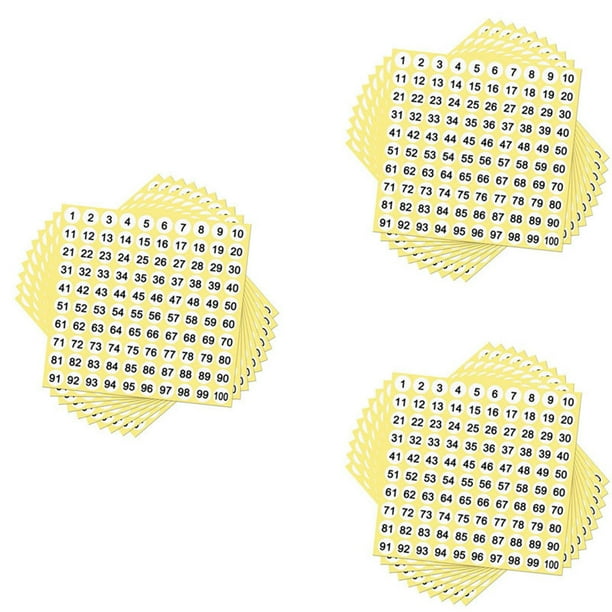 300 Sheets Number Labels Stickers 1-100 Numbers Round Stickers 0.4 Inch ...