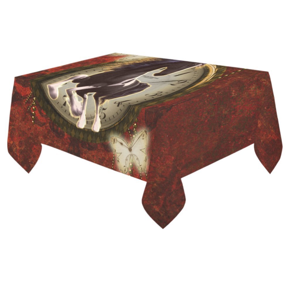 MYPOP Wonderful Horse On A Clock Cotton Linen Tablecloth 60x84 inches ...