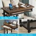 Tribesigns Portable Desk, Adjustable Height, Power Outlet, Brown ...