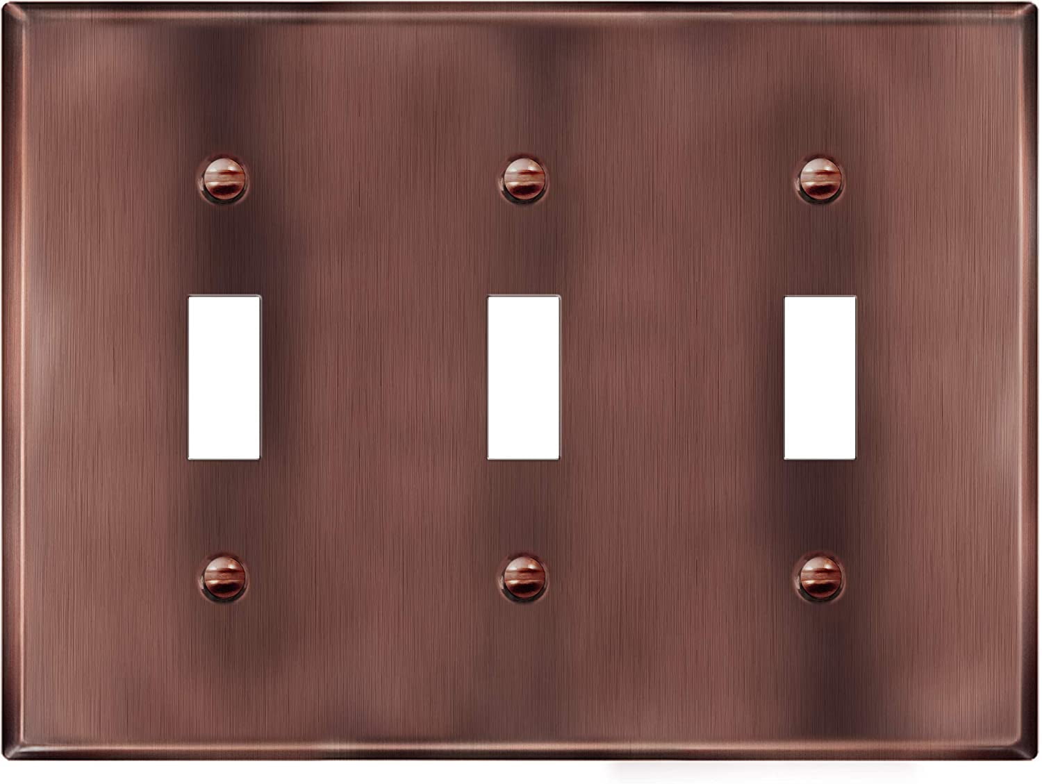 ENERLITES Triple Toggle Light Switch Metal Cover Plate, Stainless Steel ...