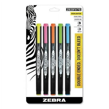 Zebra Zebrite Double-Ended Highlighter, Chisel and Fine Point, Assorted ...