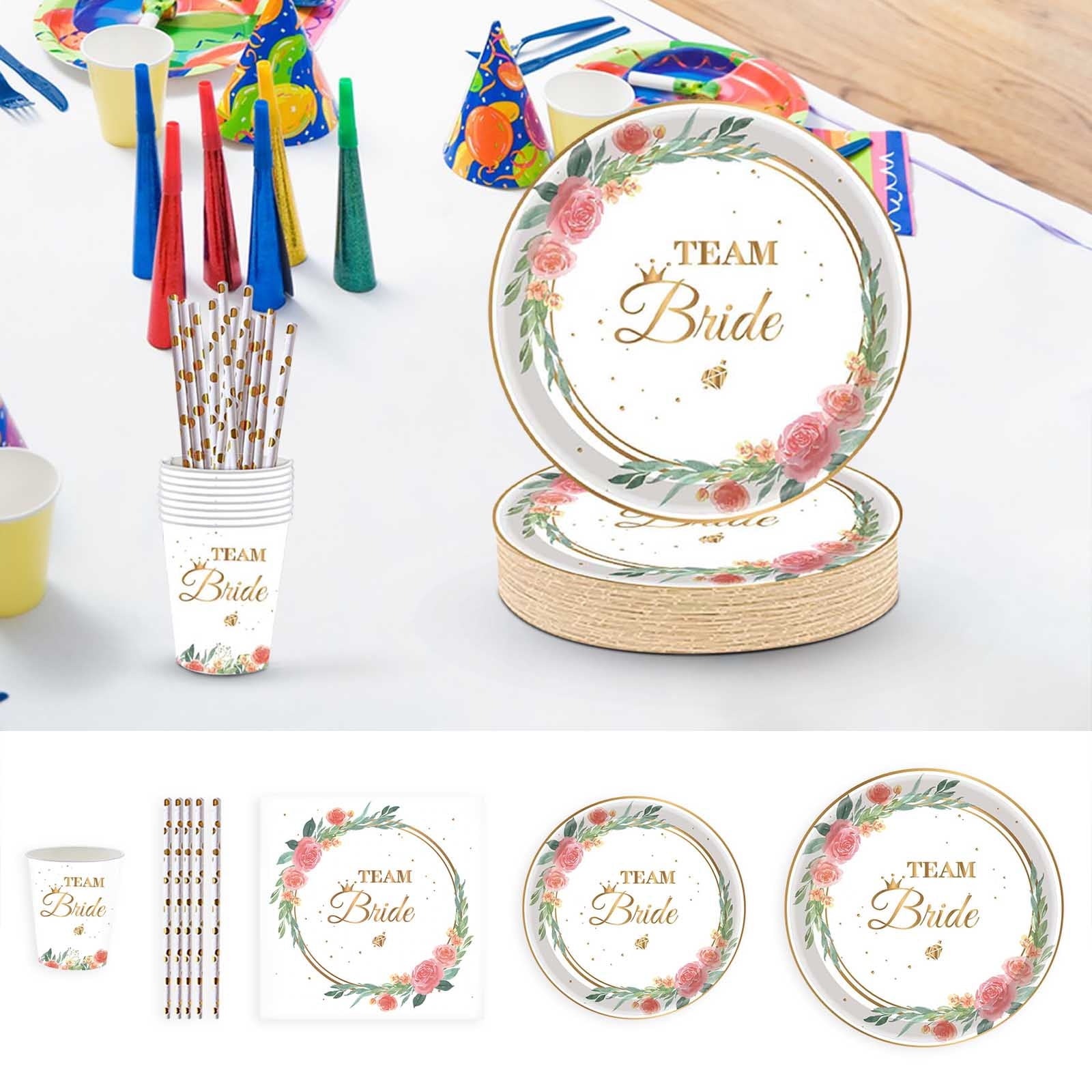 Tyidzon 20 Pack Paper Plates 7 Inch Disposable Plates Heavy-Duty Disposable Paper Plates For Birthday Parties 7.09x7.09x1.18