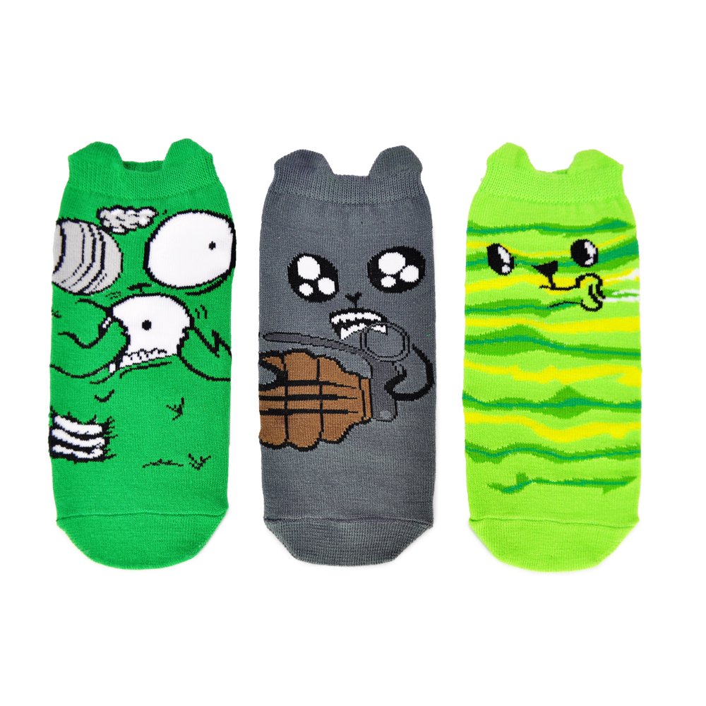 Exploding Kittens - Exploding Kittens 3D Ears 3 Pair Pack Lowcut Socks ...