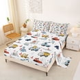 Aikeke Cute Dinosaur Bed Sheets 4-Piece, Cartoon Construction Truck ...