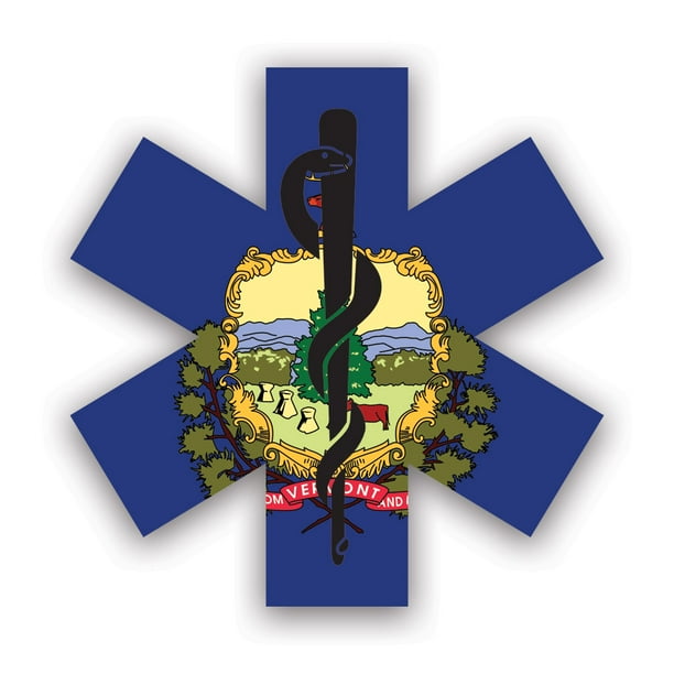 Vermont Star of Life Flag Sticker Decal - Self Adhesive Vinyl ...
