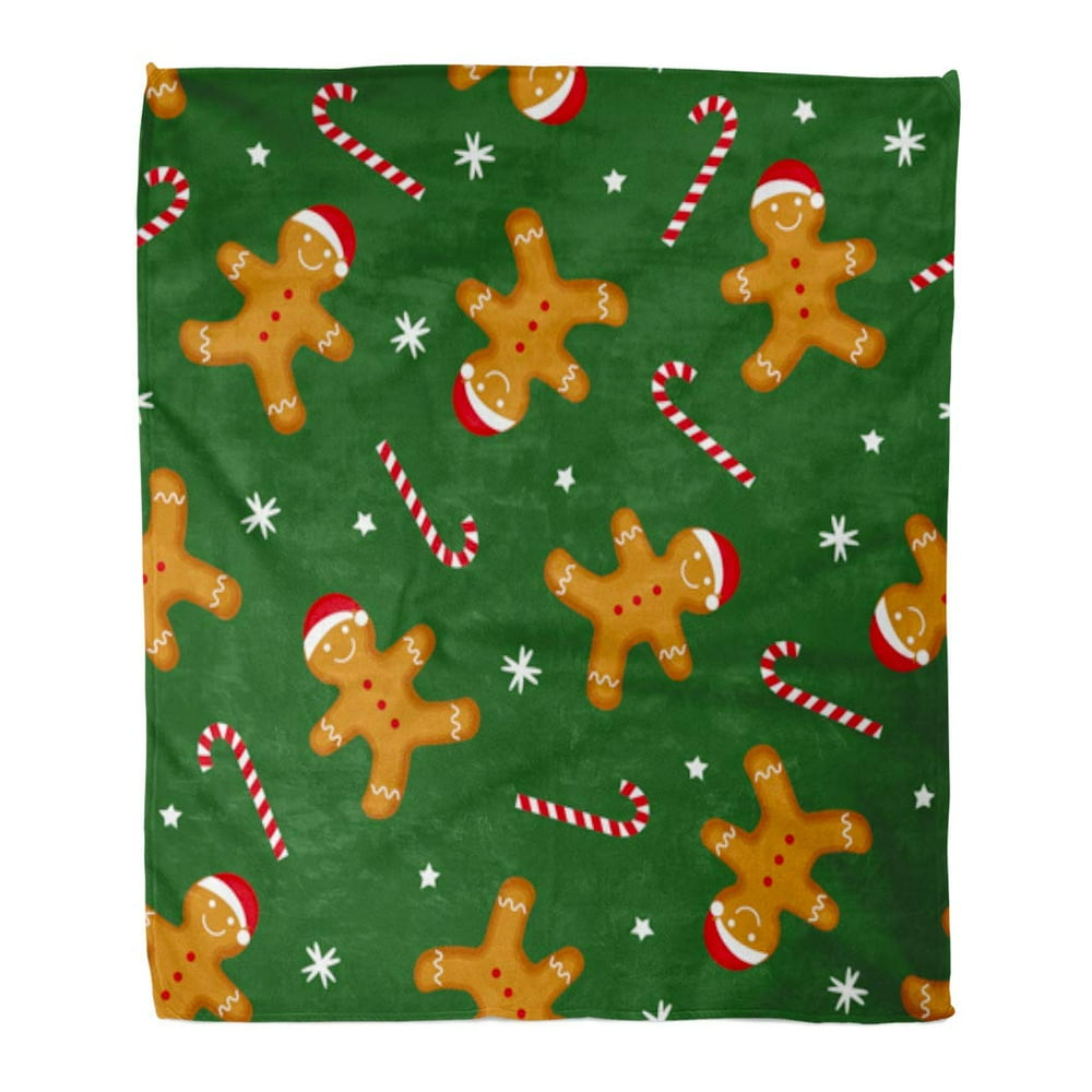 ASHLEIGH 58x80 inch Super Soft Throw Blanket Gingerbread Man is ...