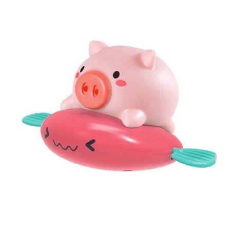 Baby Kids Pig Ride Fish Wind Up Clockwork Water Spray Bath Swimming ...