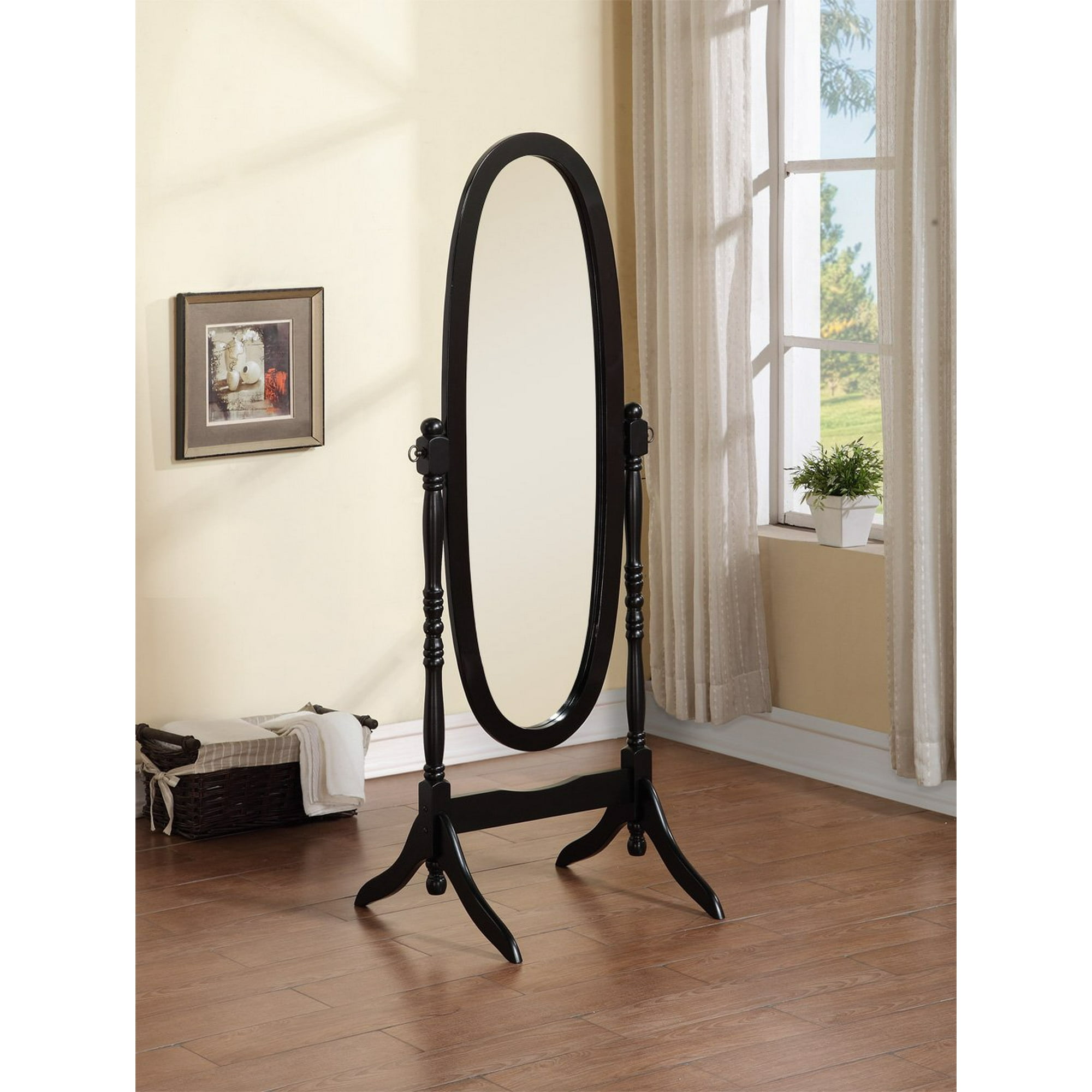 Click here for Ehomeproducts Wooden Cheval Floor Mirror  Black Fi... prices