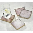 Better Trends Agate Coaster Set of 4 Made of Natural Stone with Gold ...