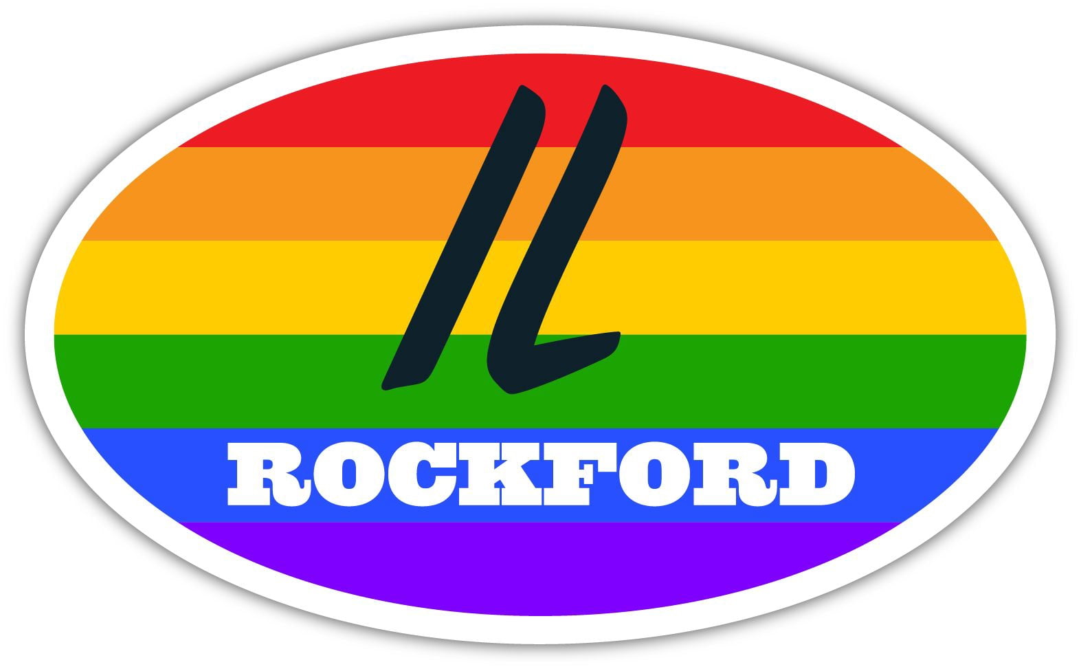 Rockford IL Illinois Winnebago County Rainbow Pride Flag 6 Stripes ...