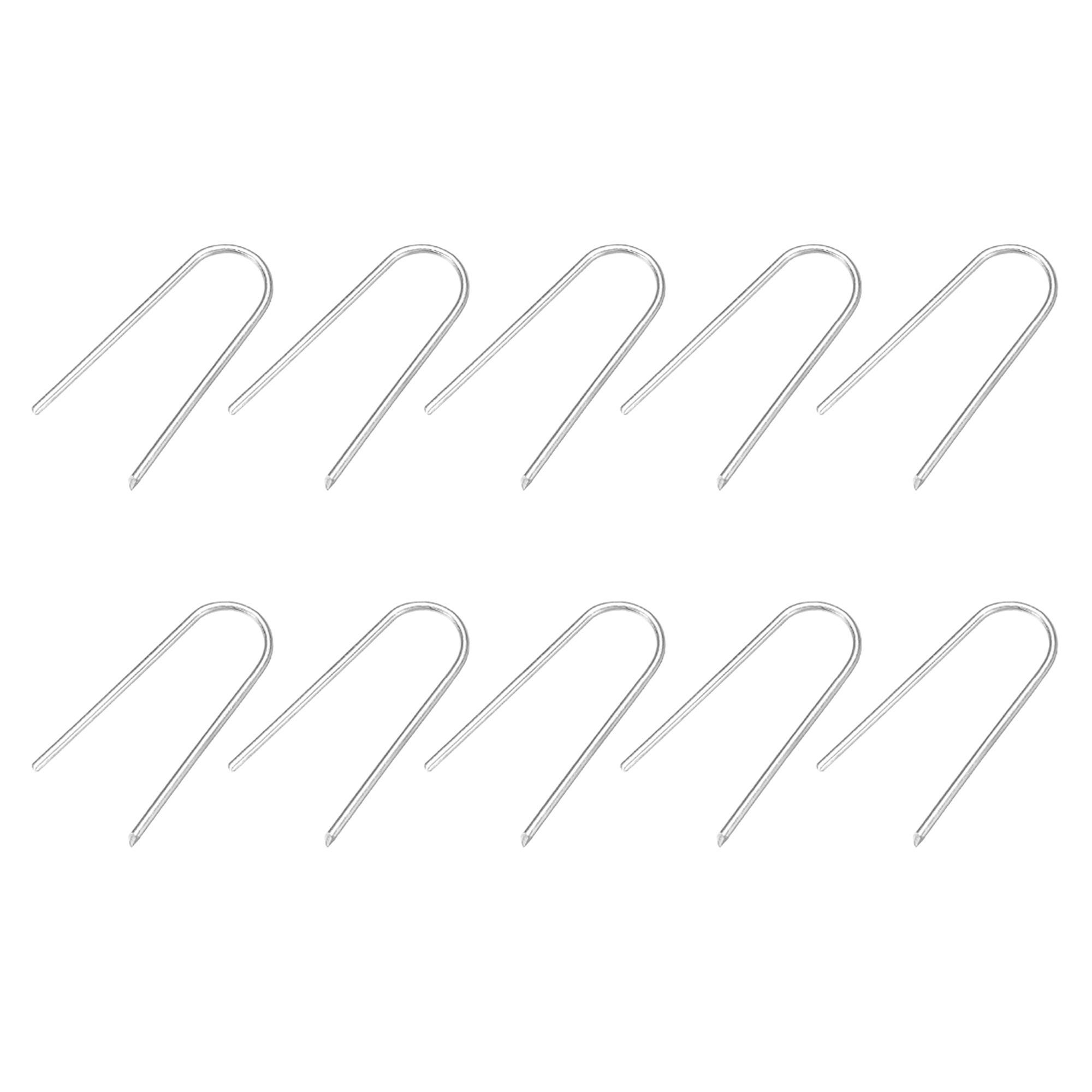 100mm 3mm Dia Round U Pins Carbon Steel Galvanized 10 Pack - Walmart.com