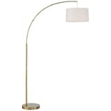 "360 Lighting Cora Modern Arc Floor Lamp 72"" Tall, Brass Finish, White ...