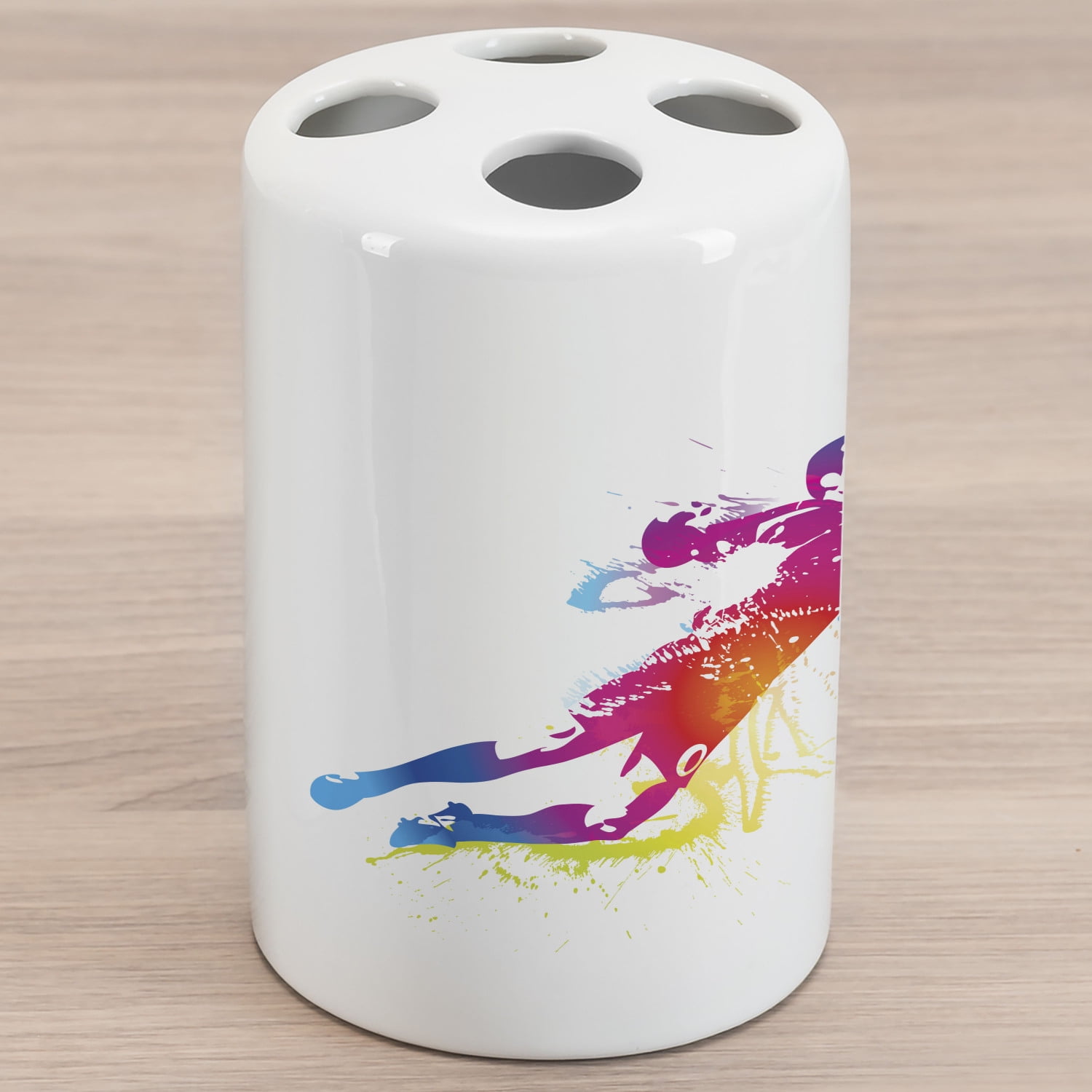 Soccer Ceramic Toothbrush Holder, Goalkeeper Catches the Ball Goal Star ...