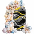 Abstract Art Arch Backdrop Cover, 4FT, Yellow Black Gray Lines ...