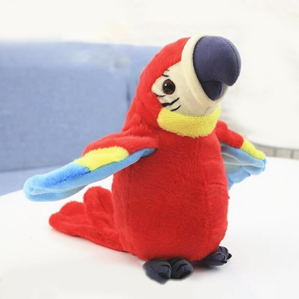 Electric Plush Toy Repeat Reading Tongue Voice Recording Parrot Doll ...