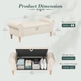 51" Storage Ottoman Bench with Rolled Arms, Button-Tufted Lid, and ...
