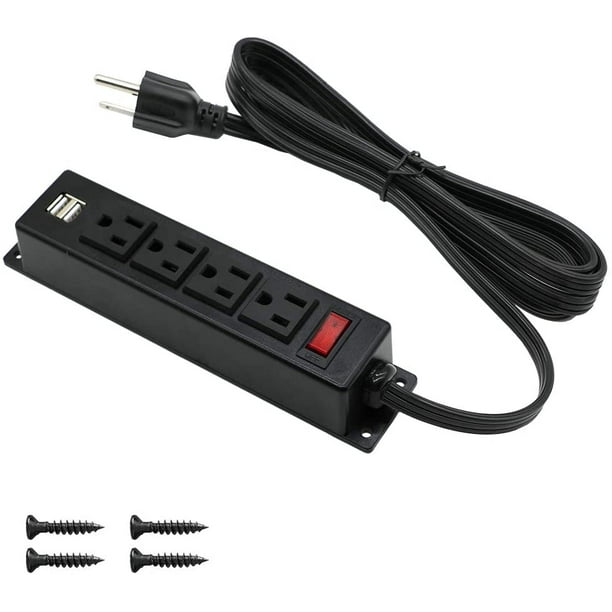 HdcTek Mountable Power Strip with USB Ports,Wall Mounted Power Outlets ...