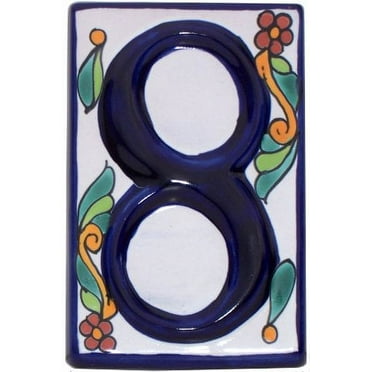 Colonial Talavera Ceramic House Number Four - Walmart.com