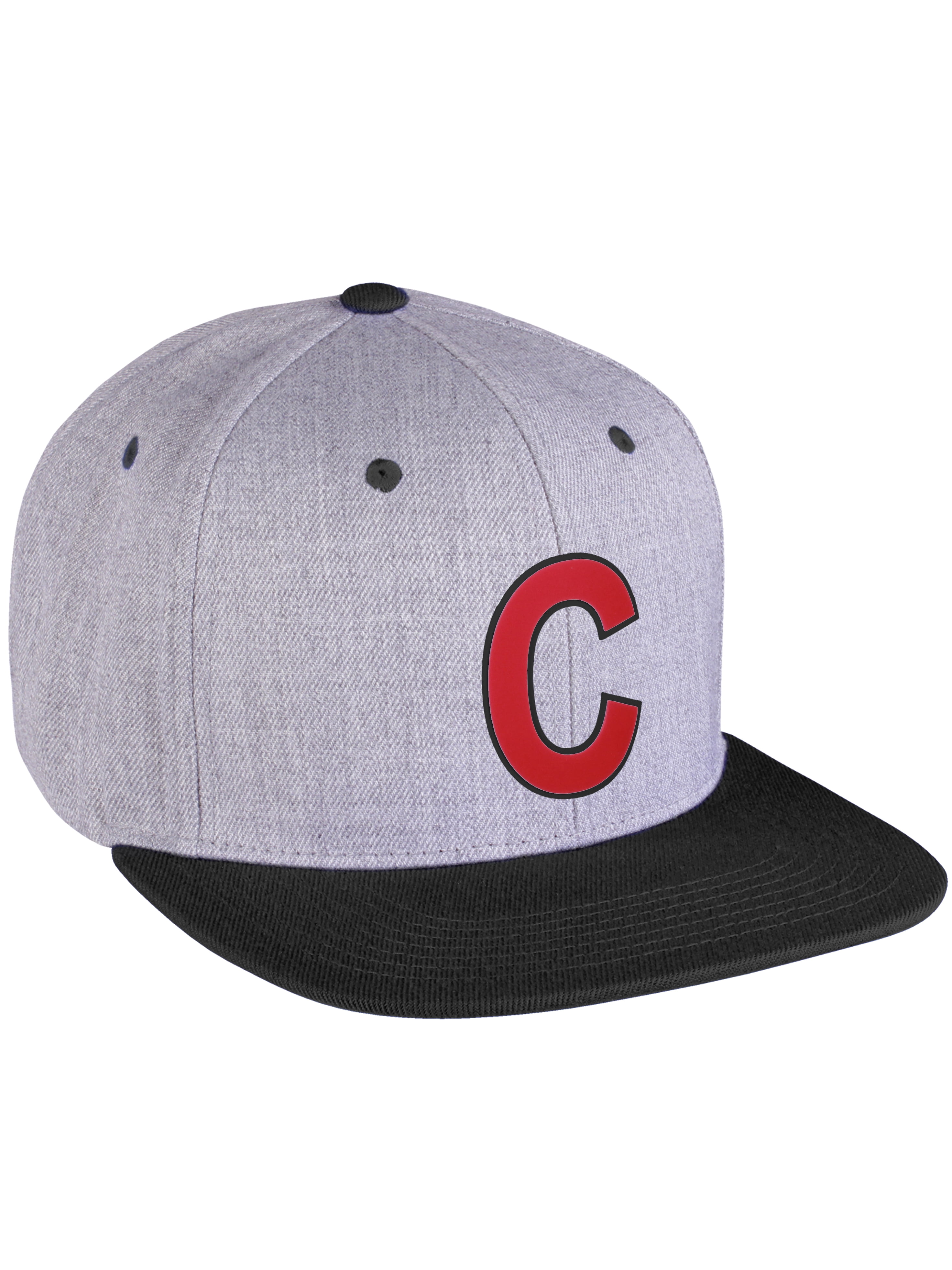 Original Snapback Custom Initial A to Z Letters Hat, Grey Black Cap ...