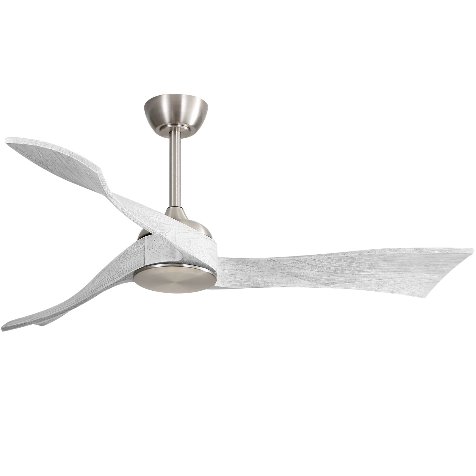 Sofucor 52" Wood Brushed Nickel Ceiling Fan with Remote Control, 6 Wind ...