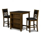 New Classic Furniture Gia Solid Wood Counter Table w/ 2 Chairs in Brown ...