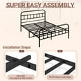 uhomepro Full Size Bed Frame, Victorian Metal Platform Bed with ...