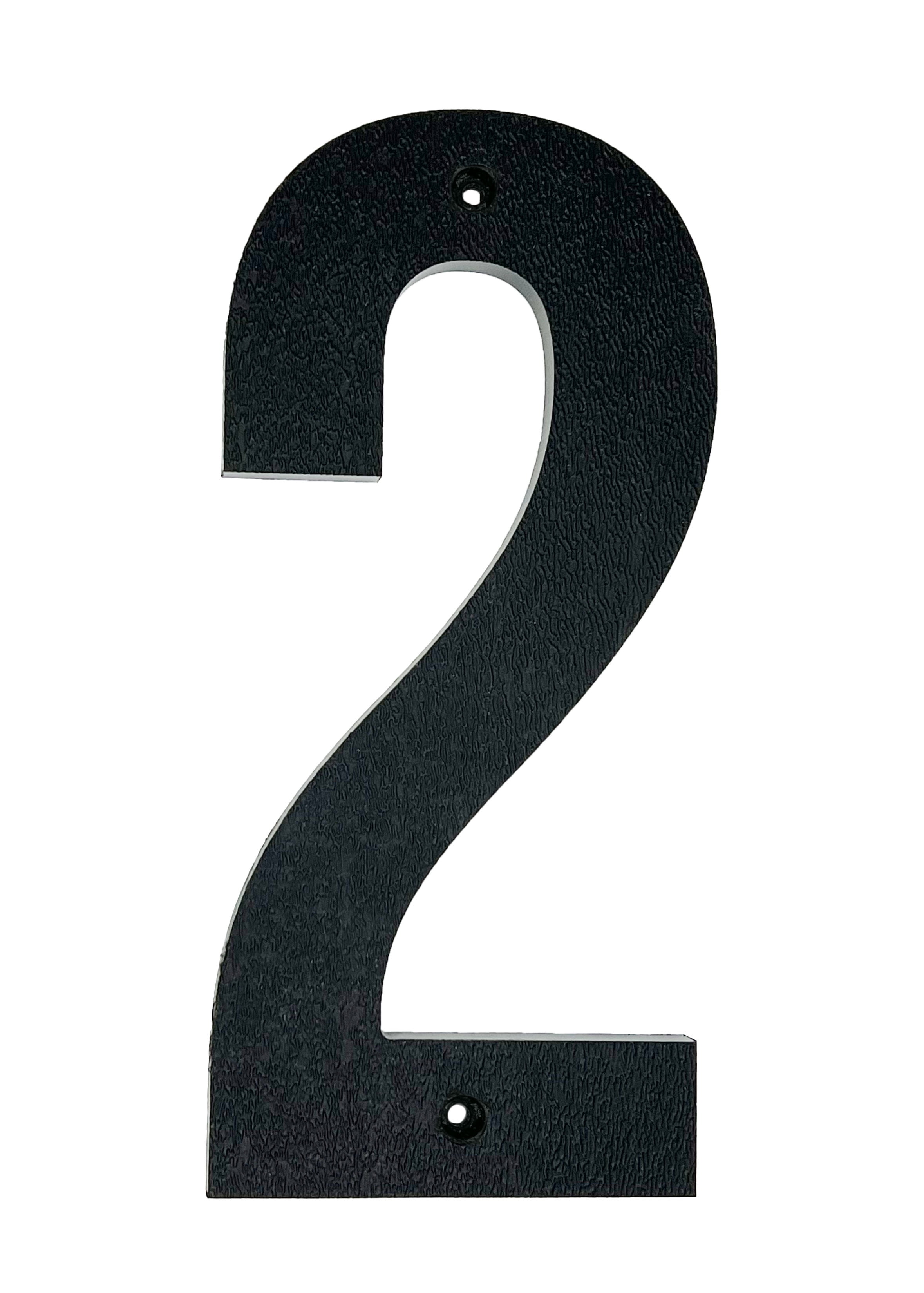 Pearl Sign Co. Black 8" Floating House Number 2, Bold Modern Style ...