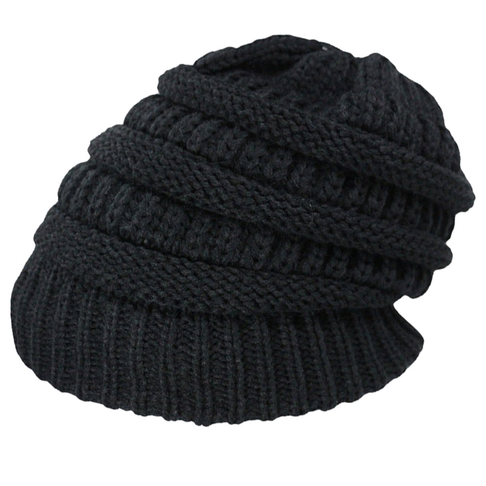 Lined wool hat women's knitted pullover cap men's outdoor - Walmart.com