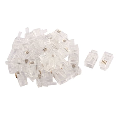 Unique Bargains RJ11 Triplex Jack Telephone Cord Adapter Coupler 2Pcs ...