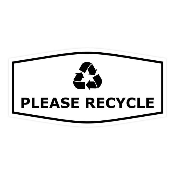 Fancy Please Recycle Sign (White) - Small - Walmart.com