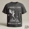 A Book A Day Keeps Reality Away Shirt, Dragon Fantasy Graphic Tee ...