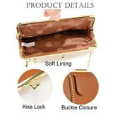 LAVA Vintage Kiss Lock Handbags PU Leather Crossbody Purses Retro ...