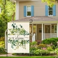 JOOCAR Garden Flags, Spring Green Branches Leaves White Flowers Welcome ...