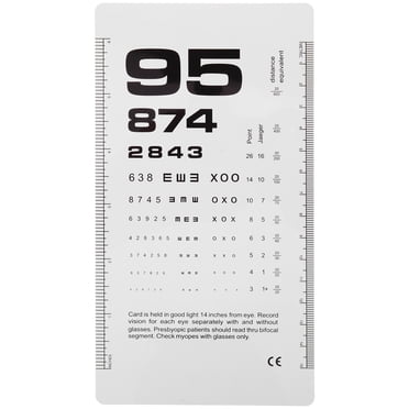 Tech Med Snellen Plastic Eye Test Chart - Walmart.com