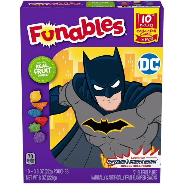 Funables DC Comics Fruit Flavored Fruit Snacks, 8.0 oz, 10 Count ...