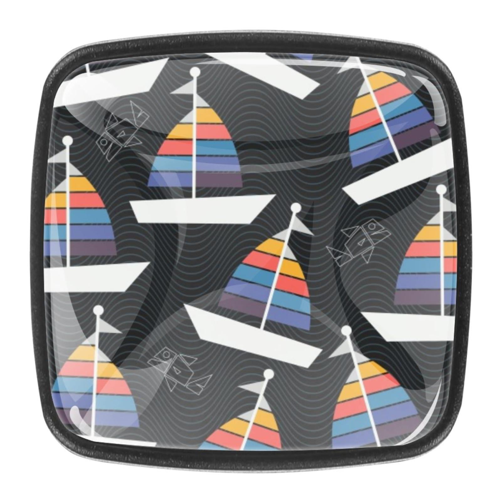 4 Pcs Square Cabinet Handle Cupboard Knob Drawer Pulls Handle Rainbow ...