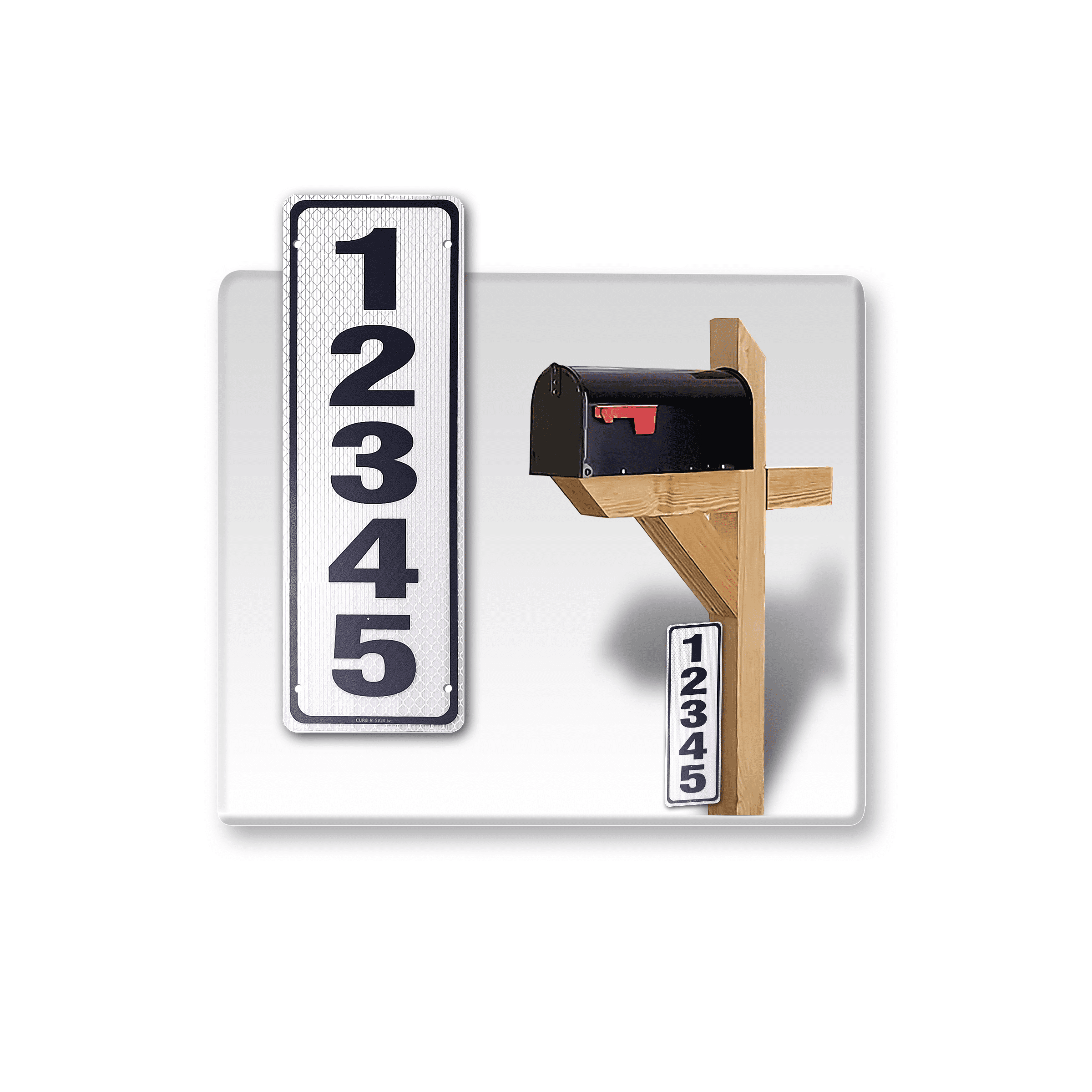 Curb-N-Sign Reflective 911 Address Sign for Mailbox, Single/Double ...