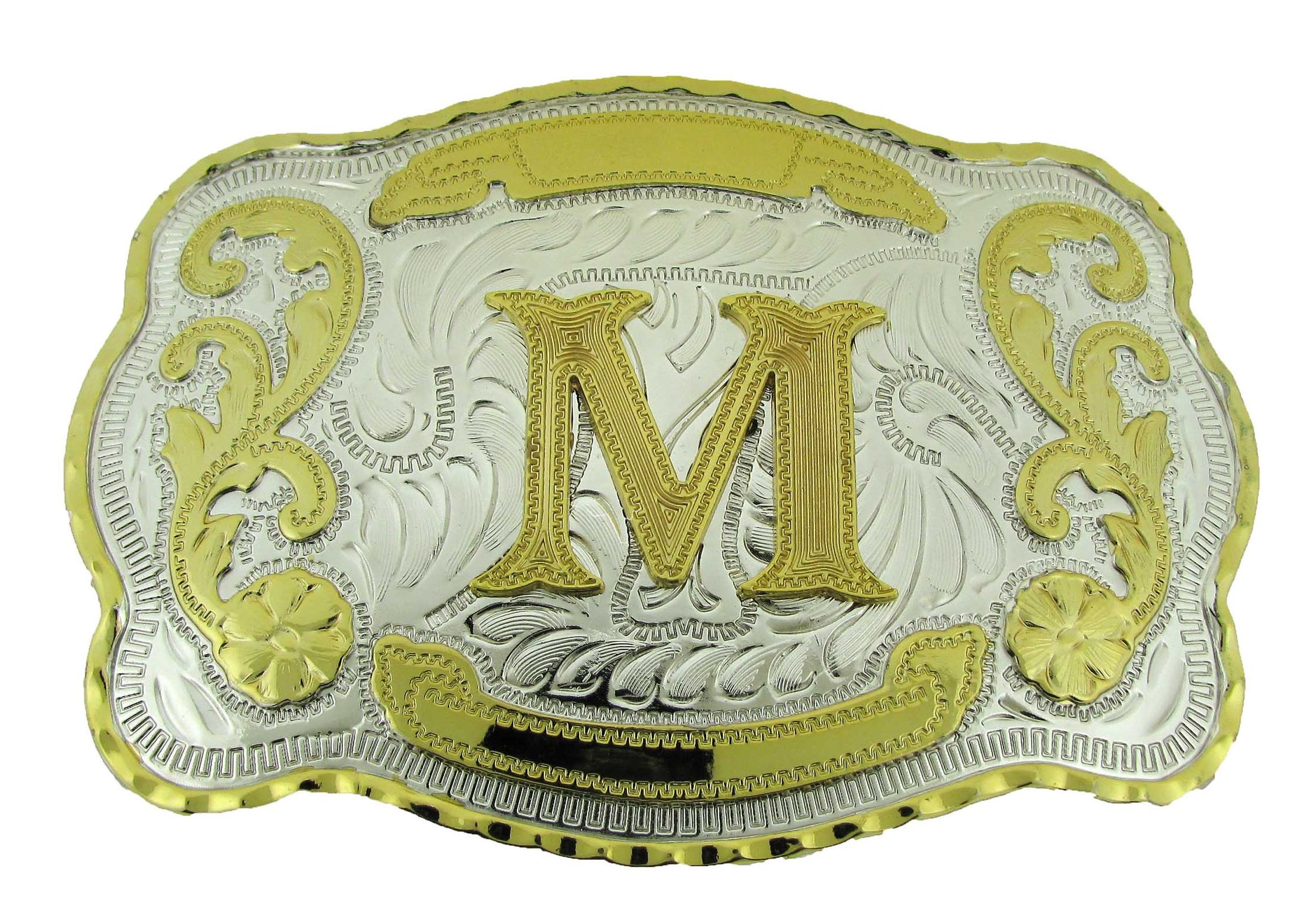 Initial M Belt Buckle American US Alphabet Monogram Letter Vintage ...