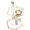 Koyal Wholesale Gold Glass Mirror Hexagonal Trays Vanity Set of 2 ...