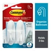 3M Command Large Utility Hooks, White, 12 Hooks, 18 Adhesive Strips ...